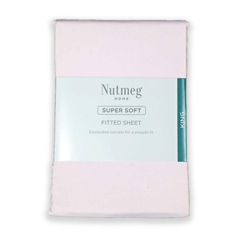 Nutmeg Home Soft Touch Pink Colour Fitted Sheet King - Morrisons Online ...