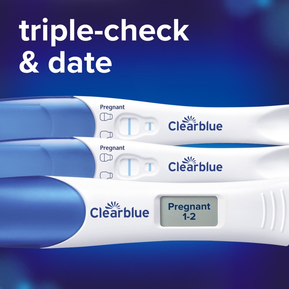 Clearblue Digital and Visual Pregnancy Test Kit, Triple Check, 3 Tests ...