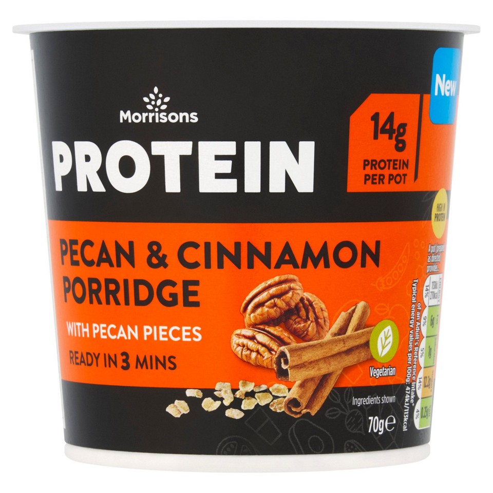 Morrisons Protein Pecan & Cinnamon Porridge Pot 70g - Morrisons Online ...