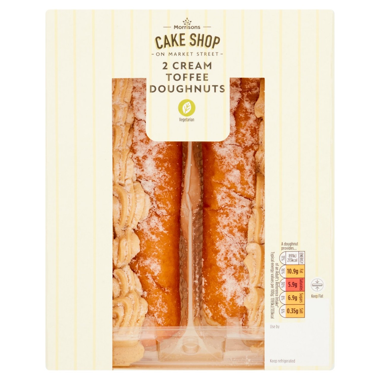 Morrisons 2 Cream Toffee Doughnuts - Morrisons Online Groceries & Offers