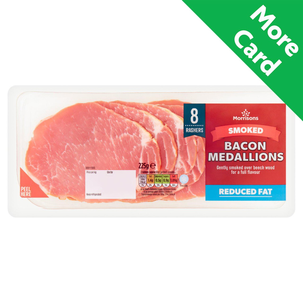 Morrisons 8 Lean Smoked Bacon Medallions - Morrisons Online Groceries ...