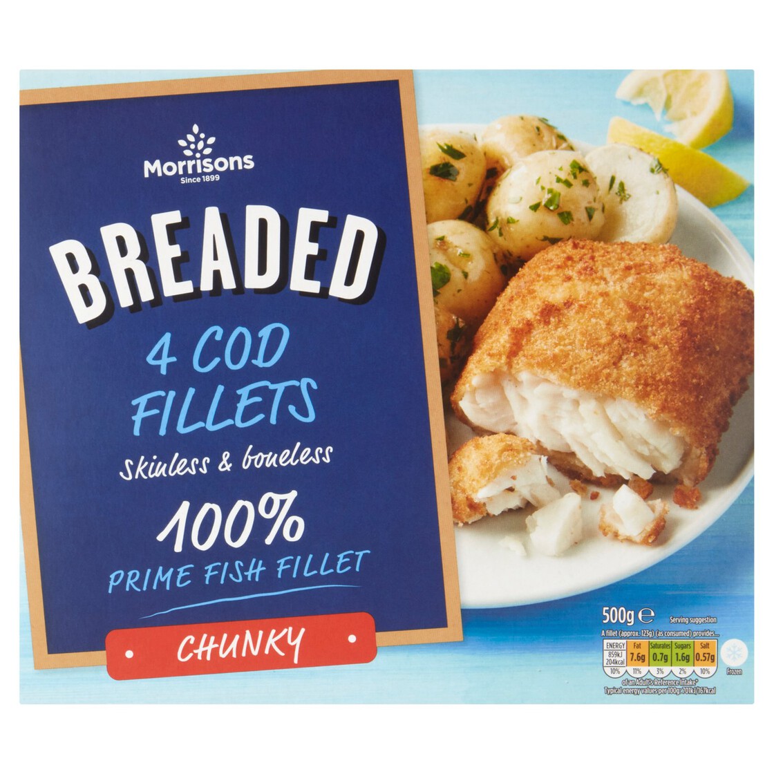 Morrisons 4 Chunky Breaded Cod Fillets - Morrisons Online Groceries ...