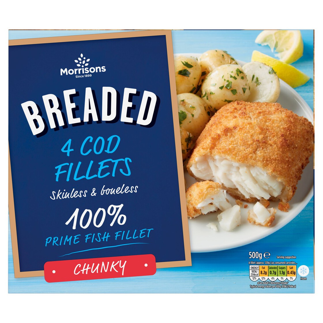 Morrisons 4 Chunky Breaded Cod Fillets - Morrisons Online Groceries ...