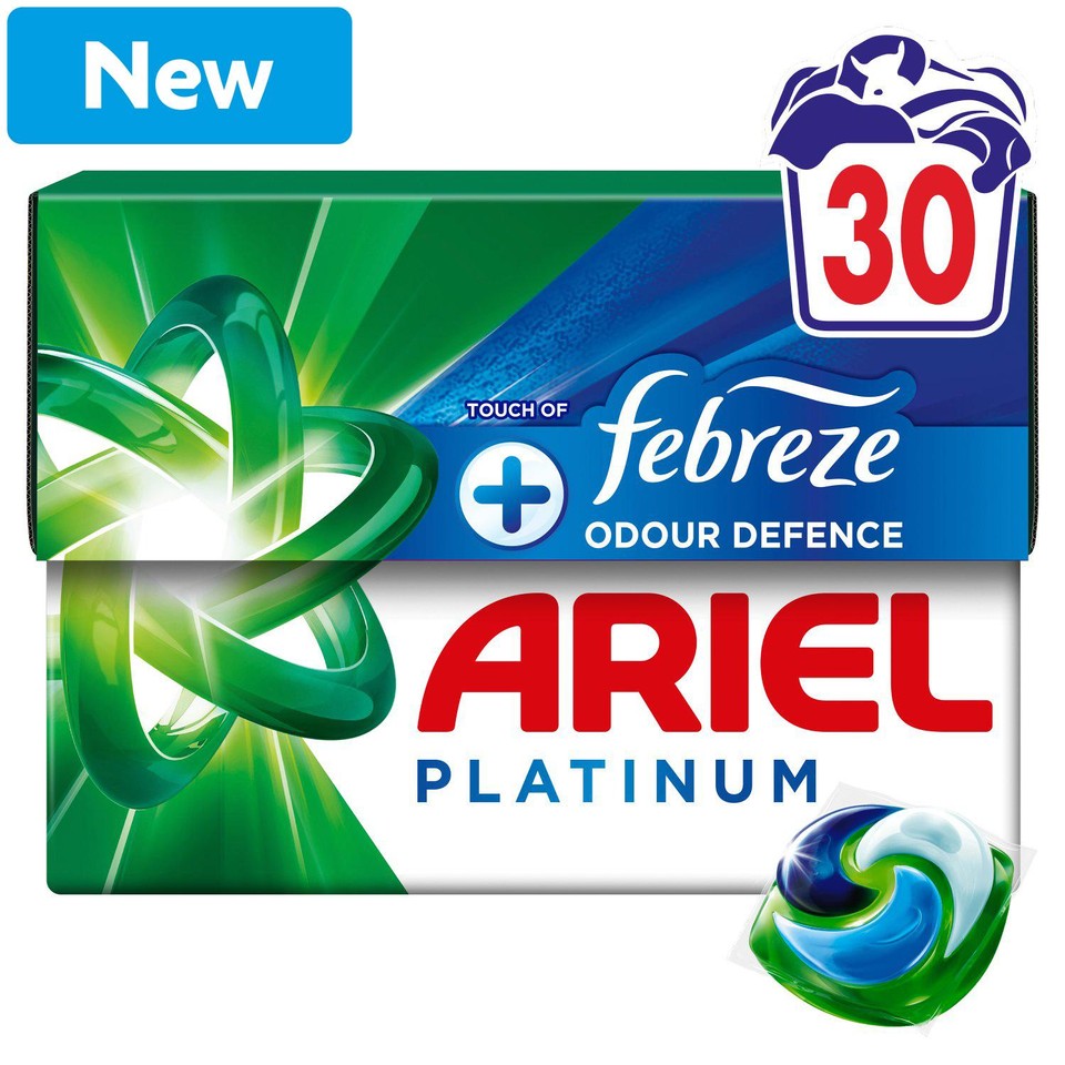 Ariel Platinum Washing Capsules +Touch Of Febreze Odour Defence 30 ...