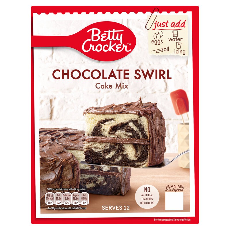 Betty Crocker Chocolate Swirl Cake Mix - Morrisons Online Groceries ...