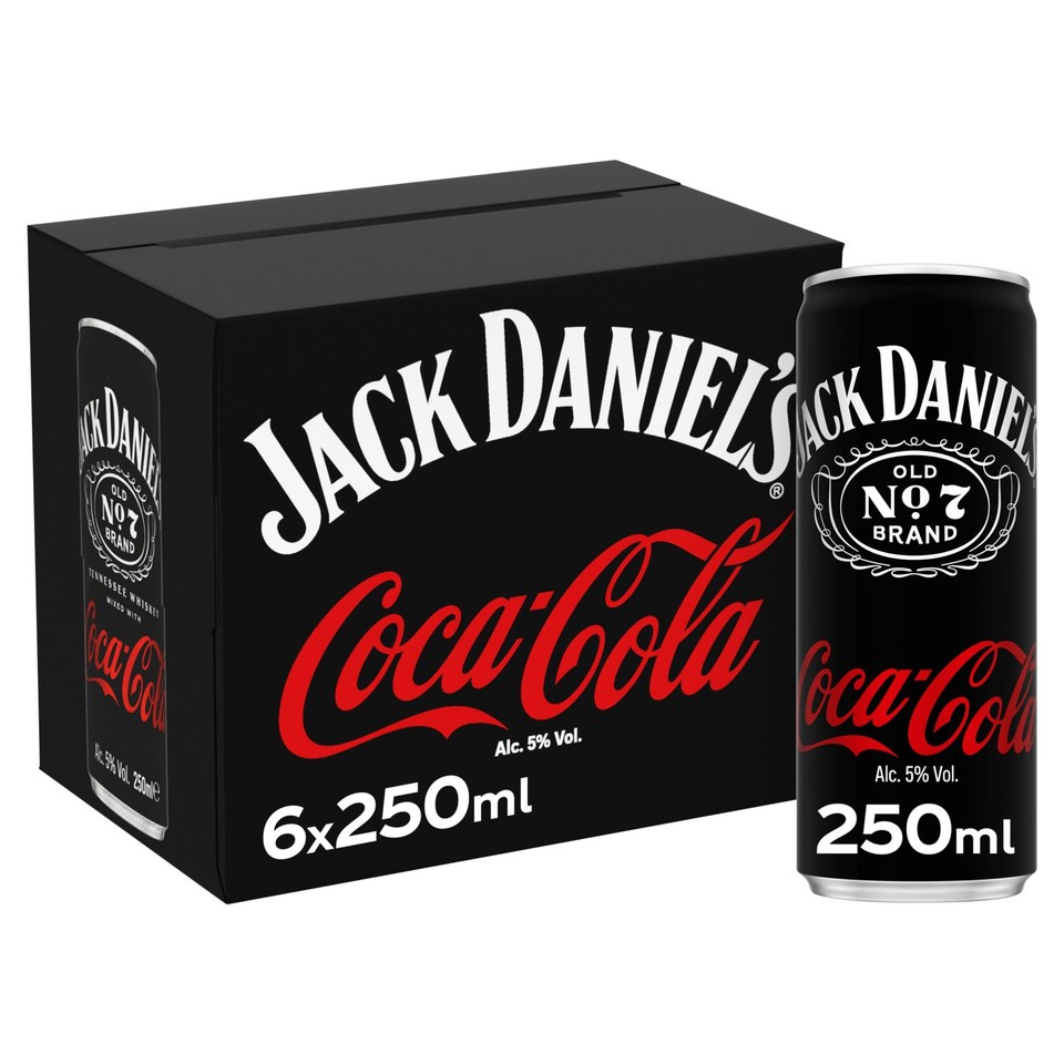 Jack Daniel's & Coca-Cola 6 x 250ml - Morrisons Online Groceries & Offers