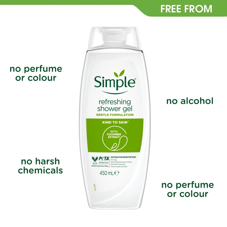 Simple Shower Gel Refreshing 450ml - Morrisons Online Groceries & Offers