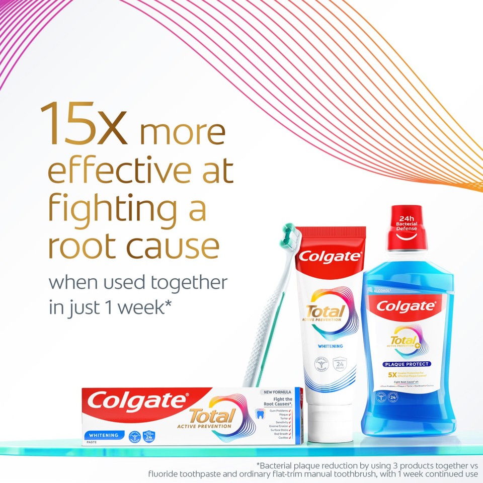 Colgate Total Active Prevention Teeth Whitening Toothpaste Pump 100ml ...