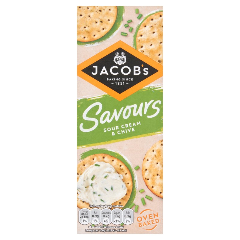 Jacob's Savours Thins Sour Cream & Chive Crackers - Morrisons Online ...