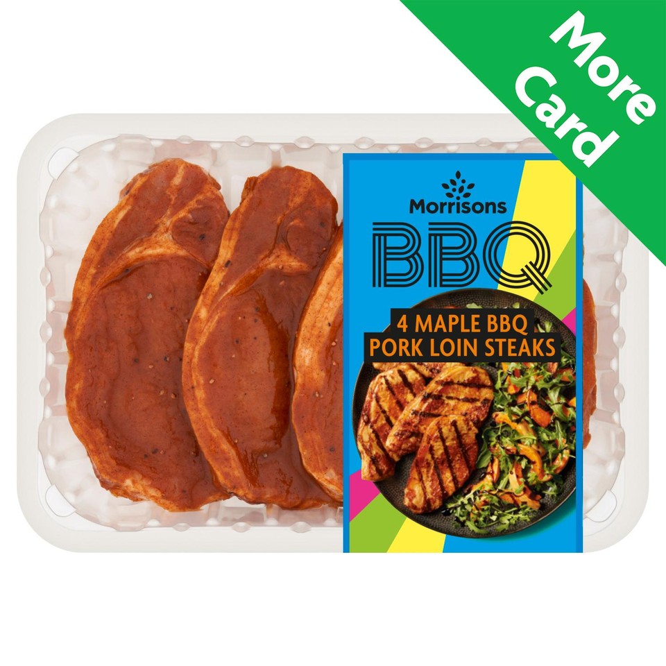 Morrisons BBQ 4 Maple BBQ Pork Loin Steaks 400g - Morrisons Online ...