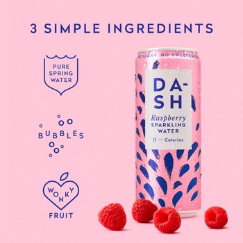 Dash Raspberry Sparkling Water 4x330ml - Morrisons Online Groceries & Offers