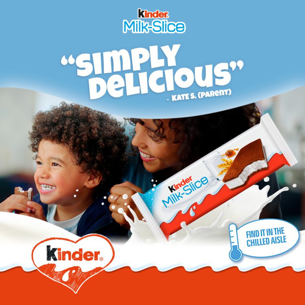 Kinder Milk Slice Chilled Snack bar 3 x 28g - Morrisons Online ...