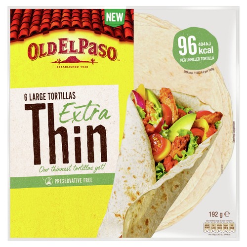 Old El Paso Large Extra Thin Tortilla Wraps - Morrisons Online ...
