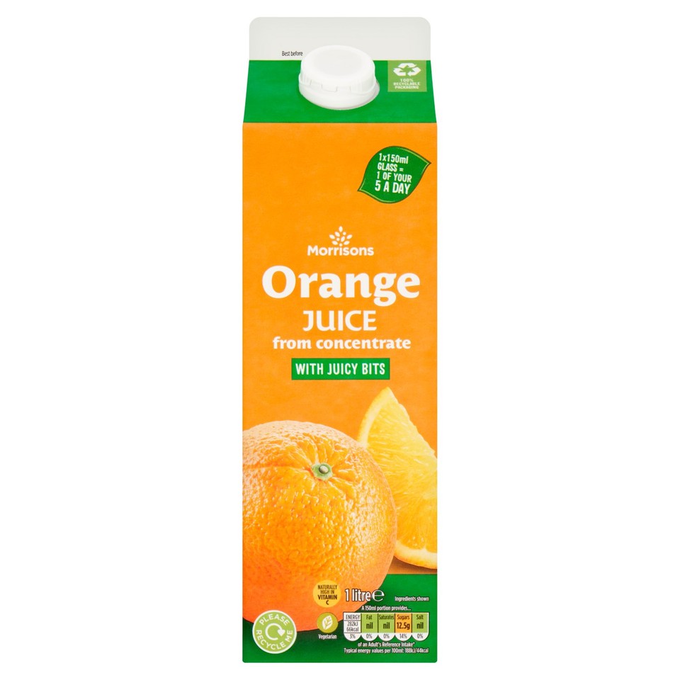 Morrisons Orange Juice from Concentrate with Juicy Bits - Morrisons ...
