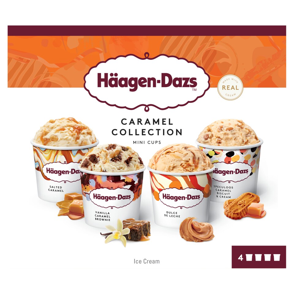 Haagen-Dazs Caramel Collection Ice Cream Mini Cups - Morrisons Online Groceries & Offers