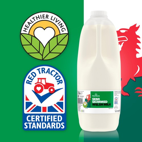 Morrisons Welsh Semi Skimmed Milk 4 pint - Morrisons Online Groceries ...