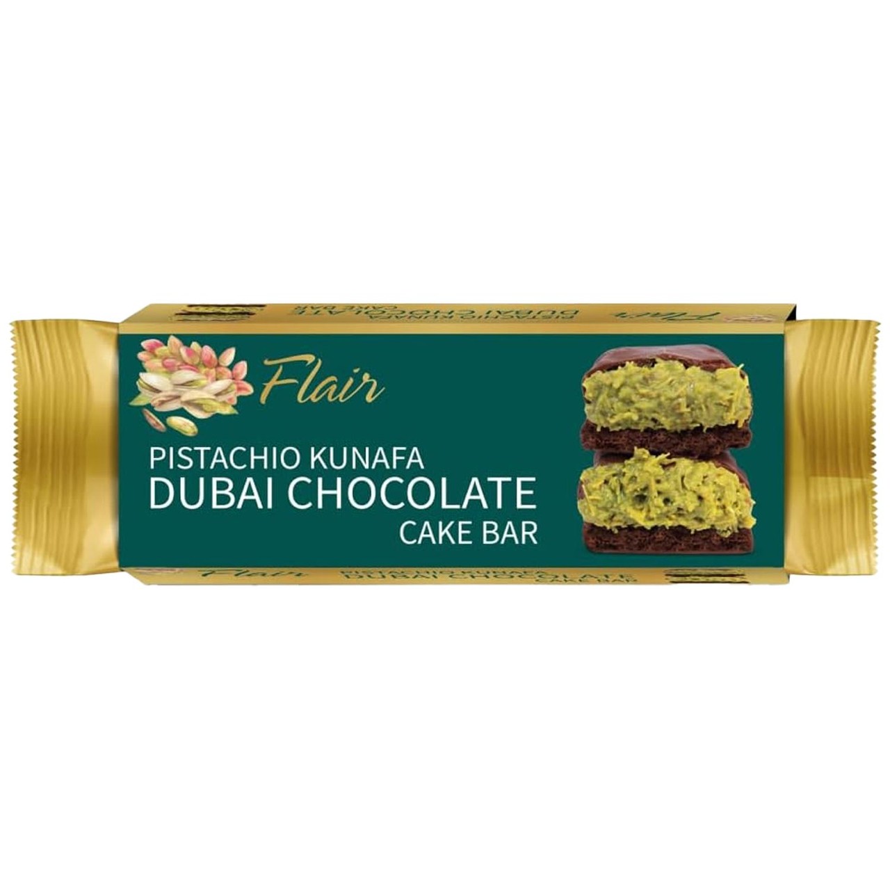 Flair Pistachio Kunafa Dubai Chocolate Cake Bar - Morrisons Online ...