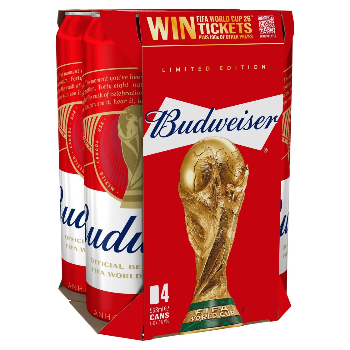 Budweiser Cans 4x568ml - Morrisons Online Groceries & Offers