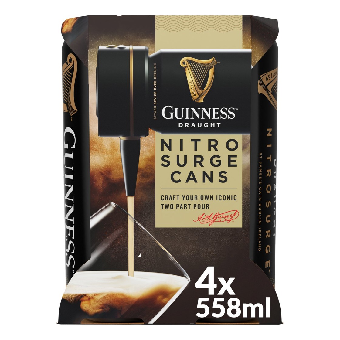 Guinness Nitrosurge Stout Beer Cans - For use with Nitrosurge Device ...