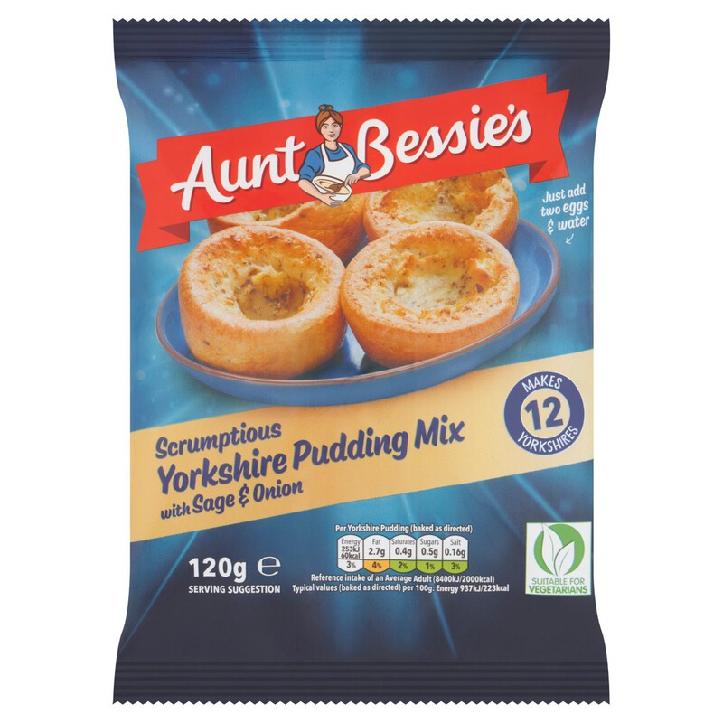 Aunt Bessie's Spectaular Sage & Onion Yorkshire Pudding Mix - Morrisons ...