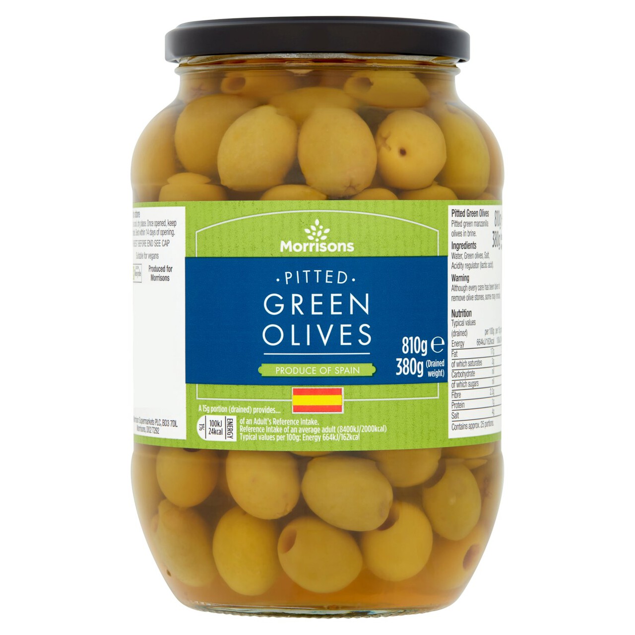 Morrisons Pitted Green Olives In Brine (820g) - Morrisons Online ...
