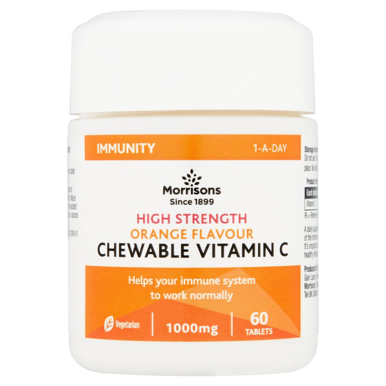 Morrisons Orange Flavour Chewable Vitamin C 1000 Mg - Morrisons Online ...