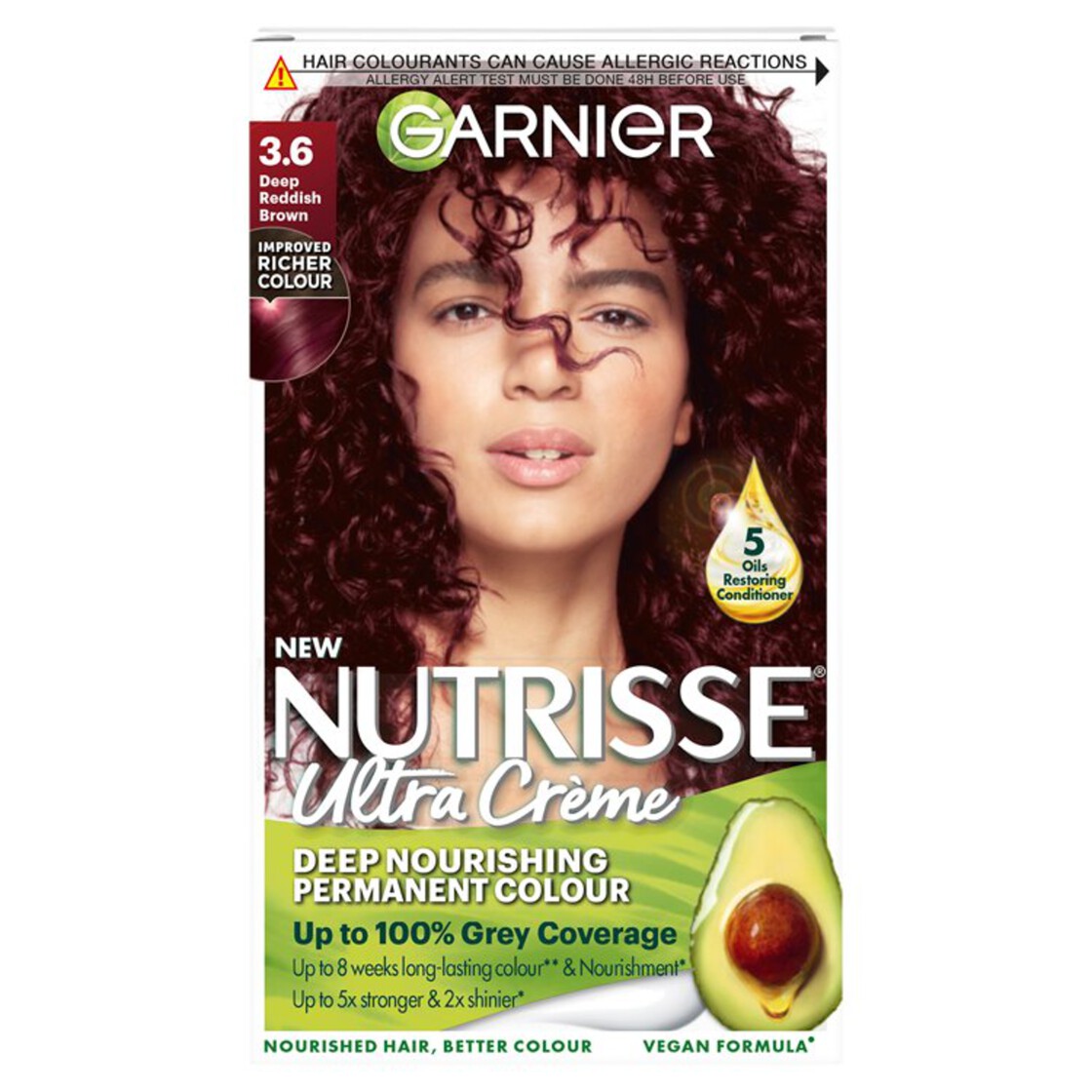 Garnier Nutrisse Deep Reddish Brown 3.6 Permanent Hair Dye - Morrisons ...
