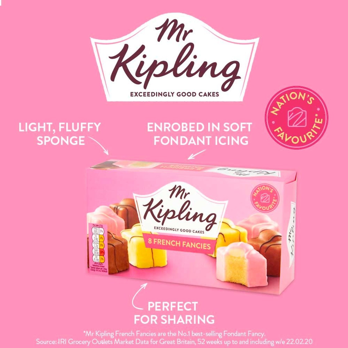 Mr Kipling French Fancies Cakes Multipack Snack 8pk - Morrisons Online ...