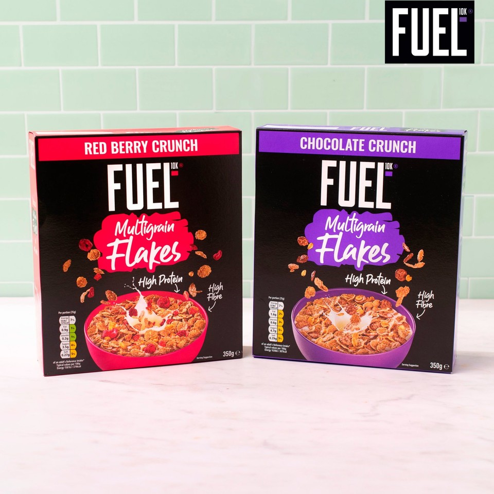 FUEL10K Chocolate Multigrain Flakes High Protein Breakfast Cereal 350g ...
