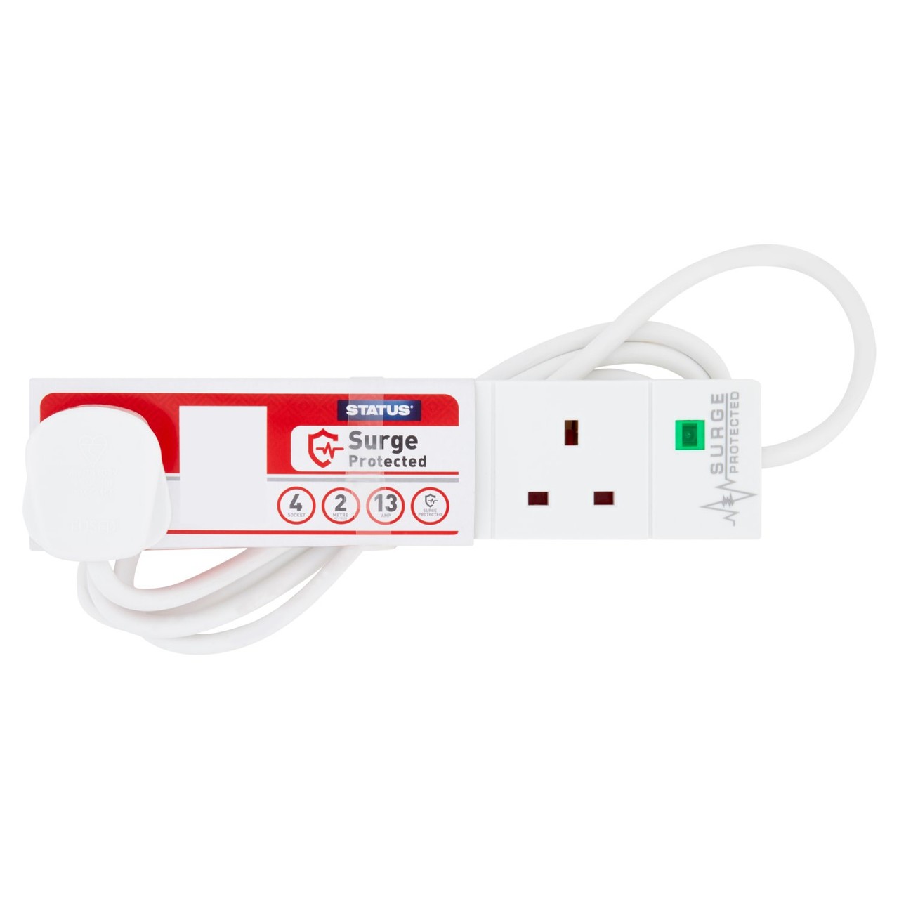 Status 4 Way 2m Extension Lead With Surge Protection - Morrisons Online ...