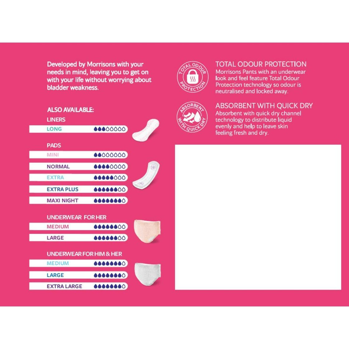 Morrisons Incontinence Discreet Comfort Fit Underwear Medium ...