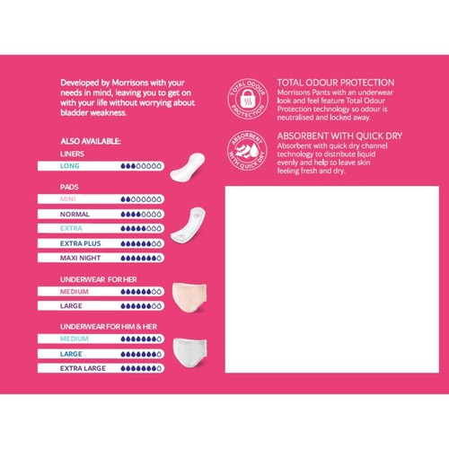 Morrisons Incontinence Discreet Comfort Fit Underwear Medium - Morrisons Online Groceries & Offers