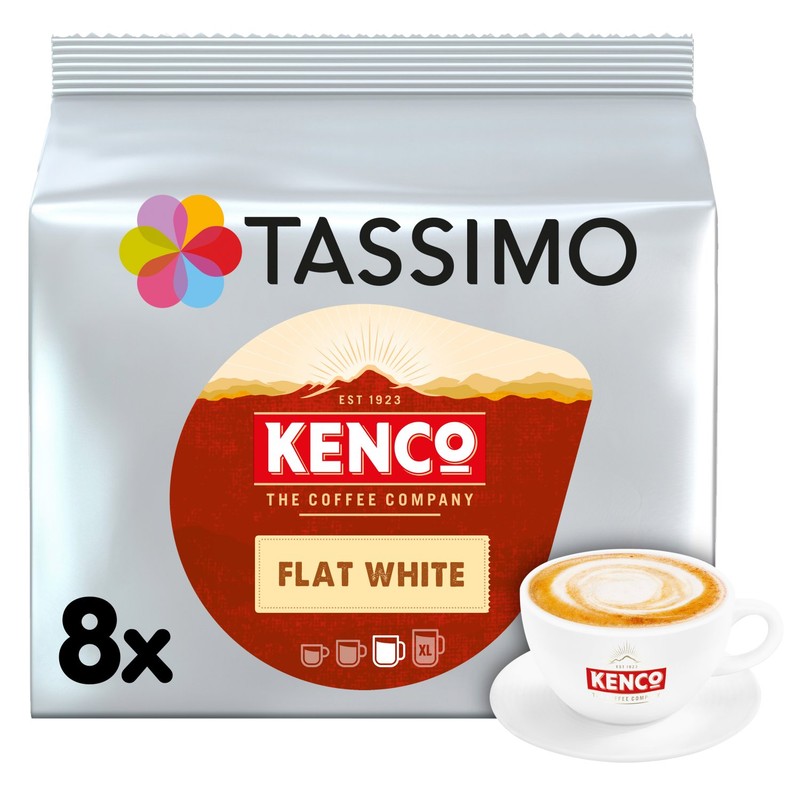 Tassimo Kenco Flat White Coffee Pods x8 - Morrisons Online Groceries ...