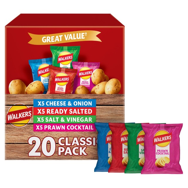 Walkers Classic Variety Multipack Crisps Box 20 x 25g - Morrisons ...