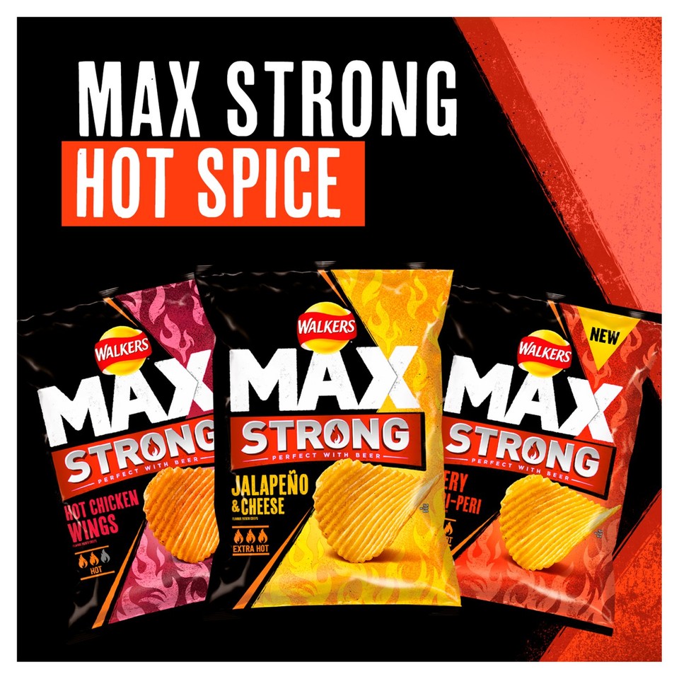 Walkers Max Strong Hot Chicken Wings Sharing Crisps - Morrisons Online ...