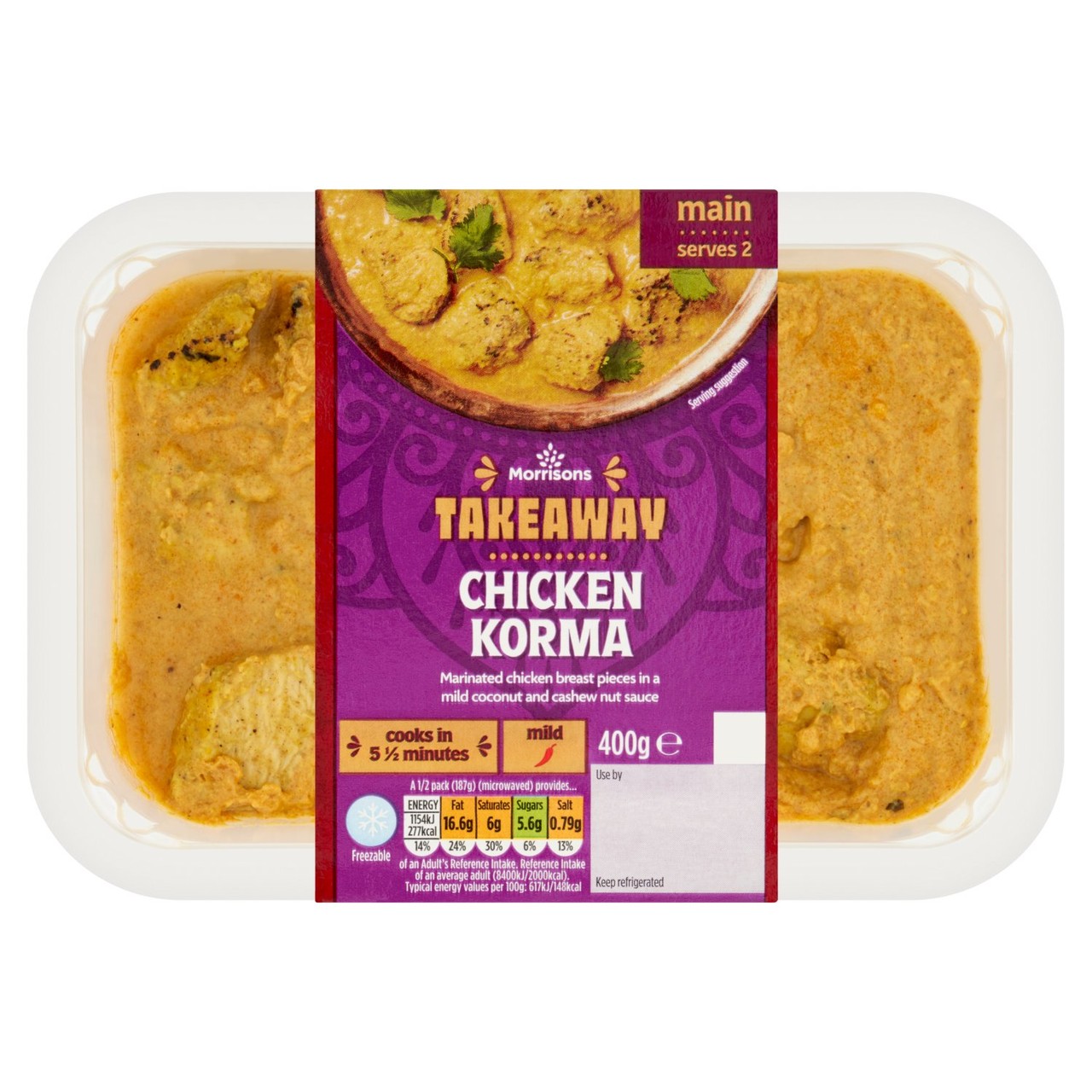 Morrisons Takeaway Chicken Korma 400g - Morrisons Online Groceries & Offers
