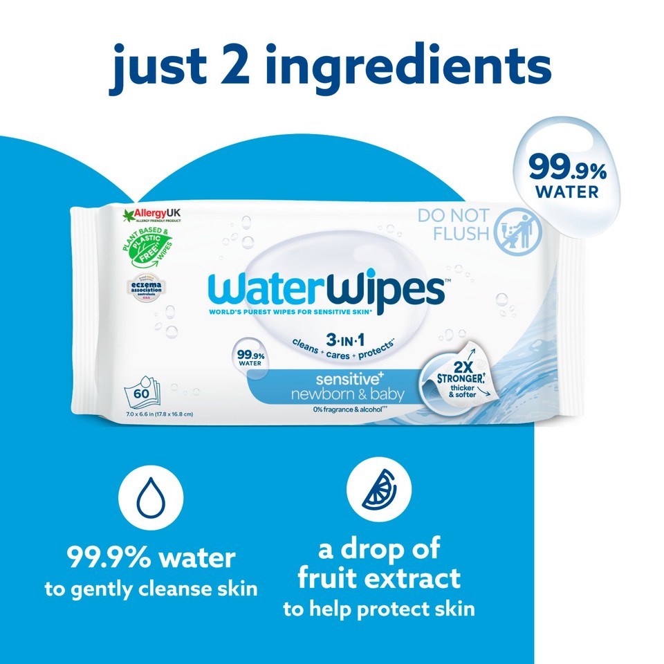 WaterWipes Original Baby Wipes 60 wipes - Morrisons Online Groceries ...