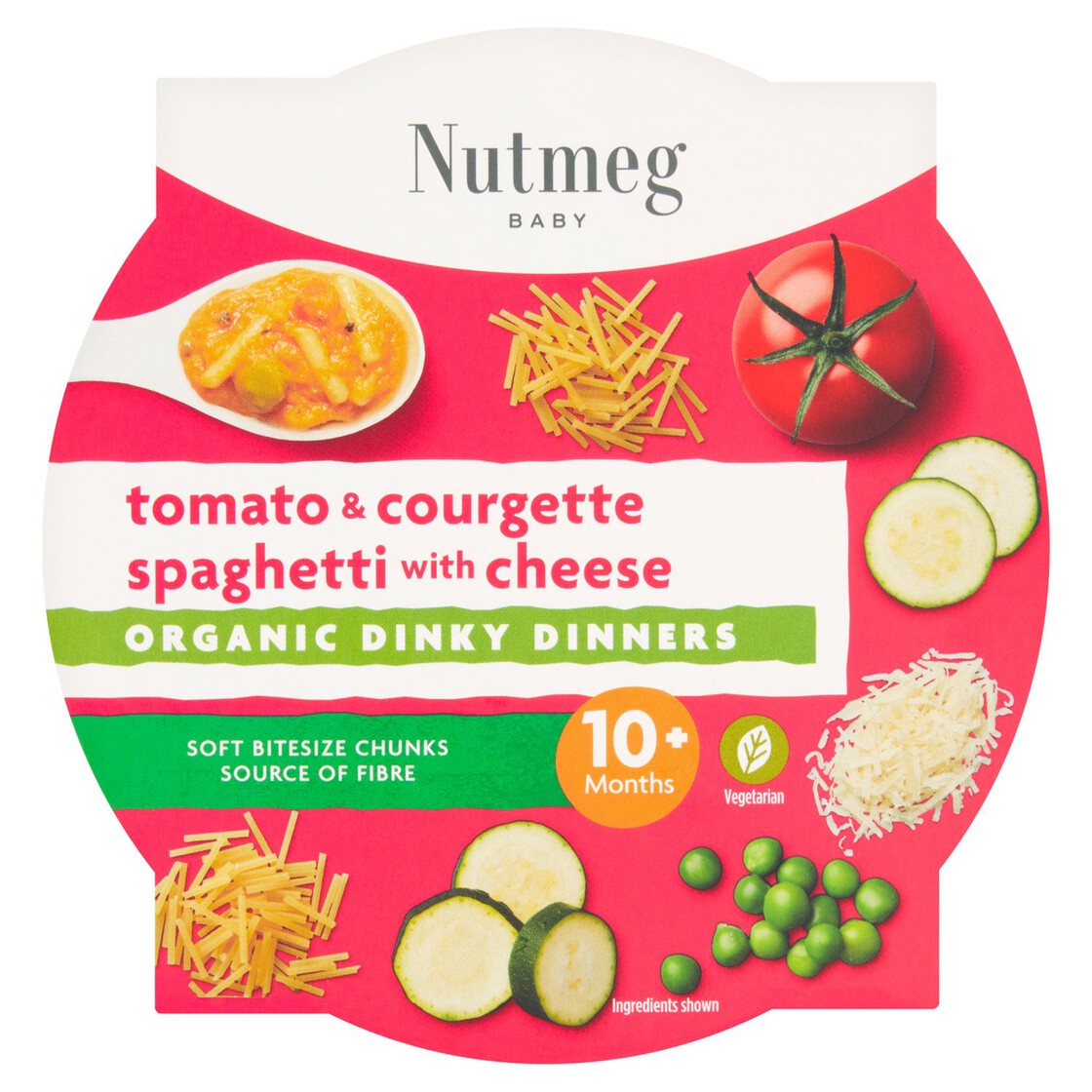 Nutmeg Baby Organic Tomato & Courgette Spaghetti With Cheese 10+ Months ...