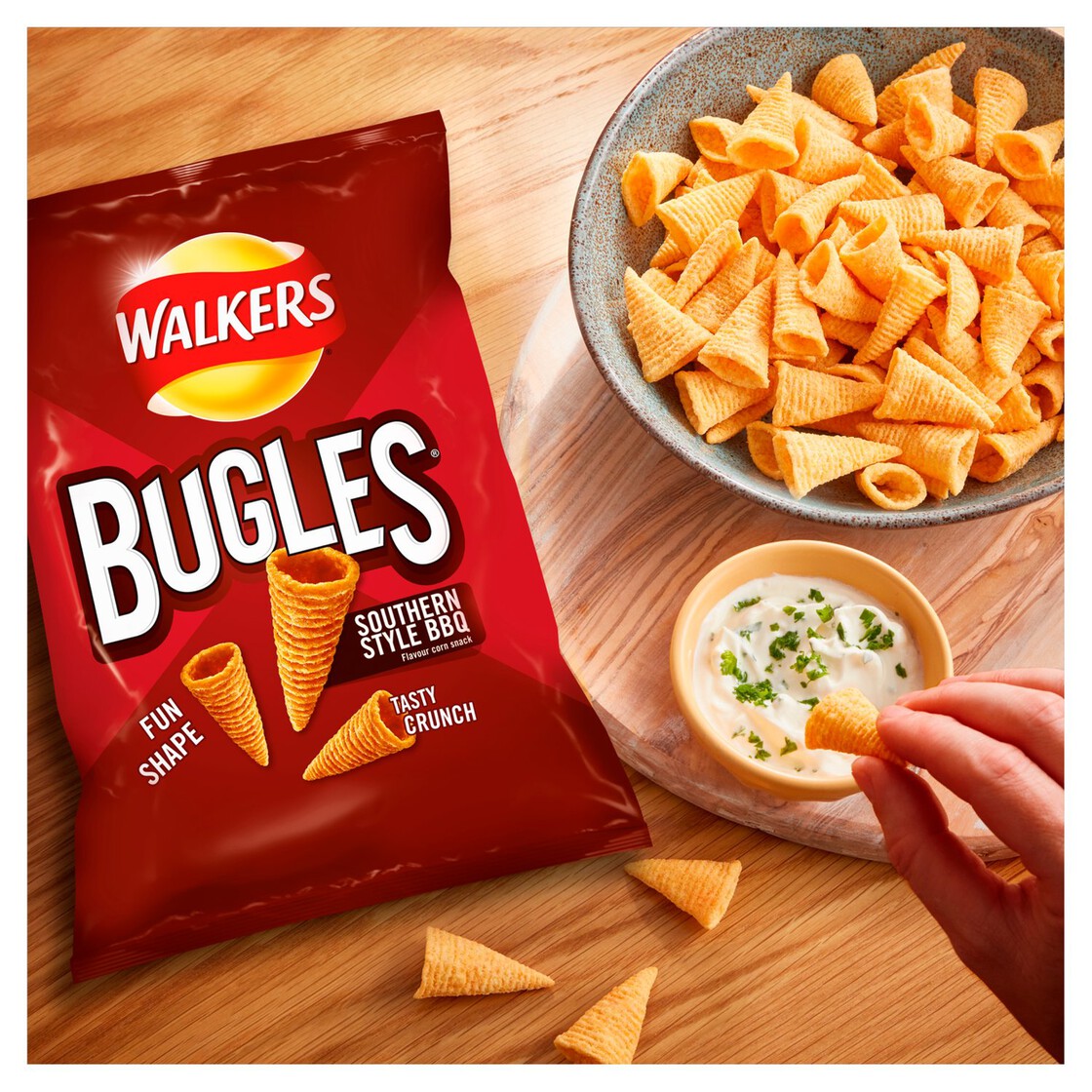 Walkers Bugles Southern Style BBQ Sharing Snacks Crisps - Morrisons ...