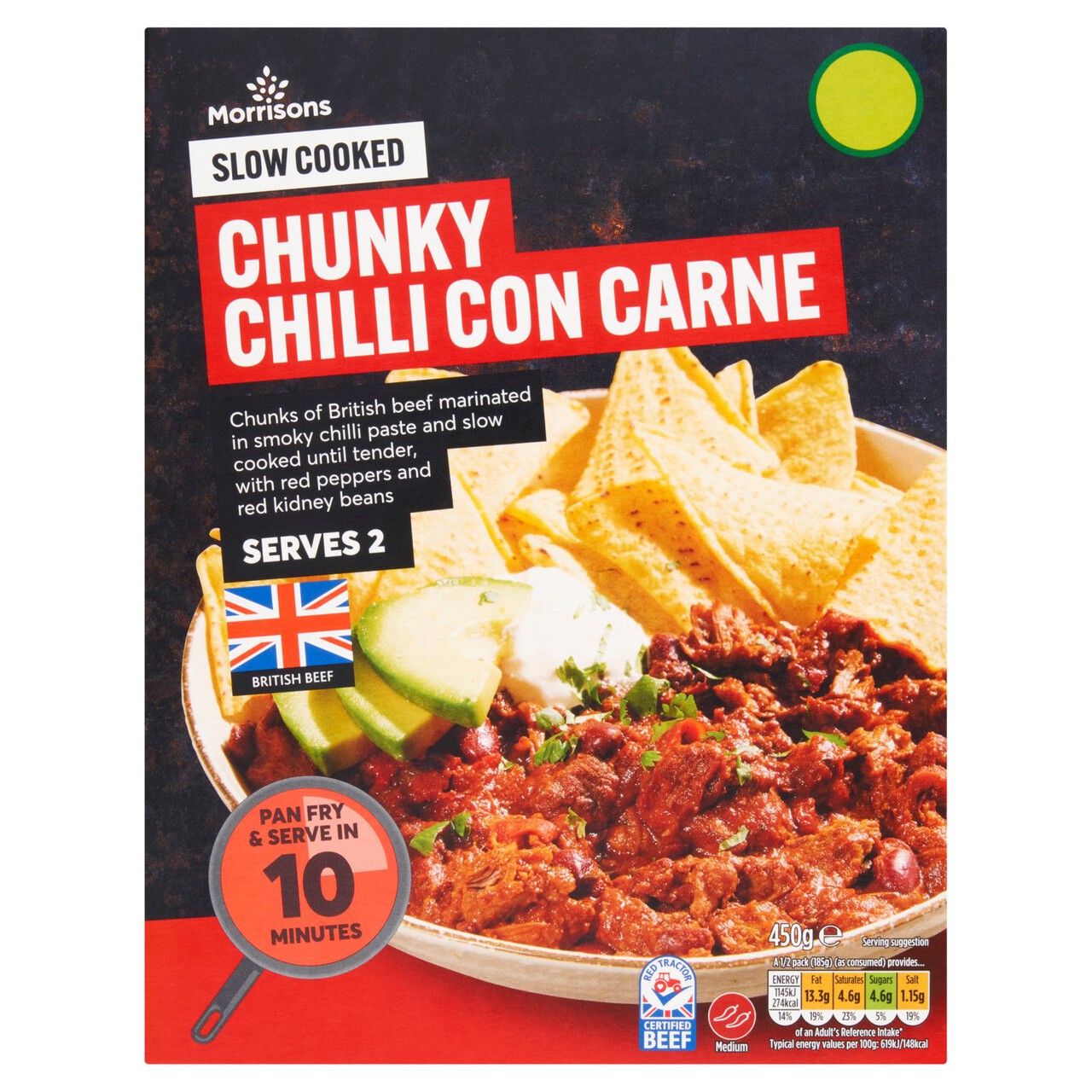 Morrisons Slow Cook Chunky Beef Chilli Con Carne 450g - Morrisons ...