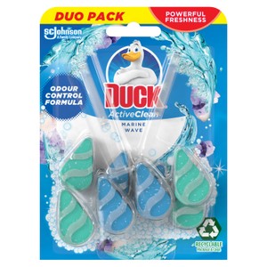 Duck Active Clean Rim Block Toilet Cleaner Duo Marine Twin Pack ...