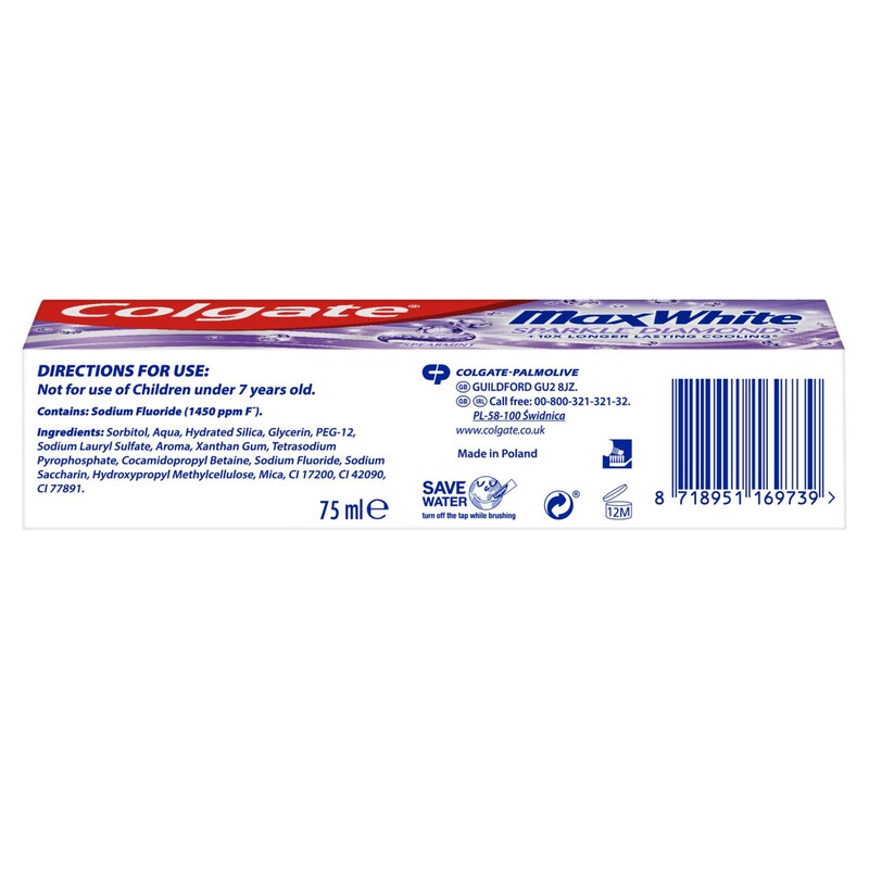 Colgate Max White Sparkle Diamonds Toothpaste - Morrisons Online ...