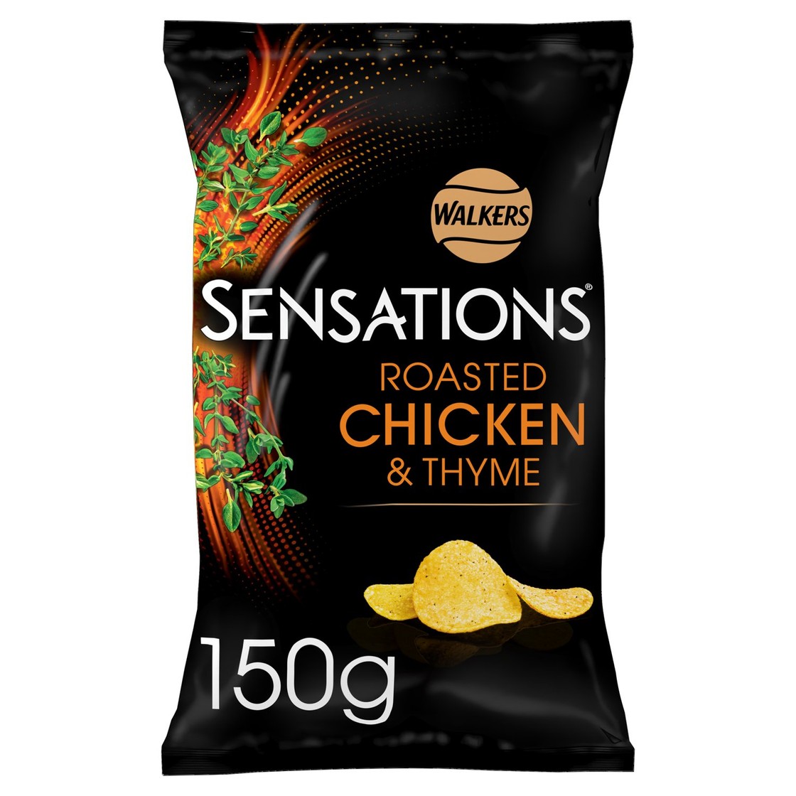Walkers Sensations Roasted Chicken & Thyme Sharing Crisps 150g ...