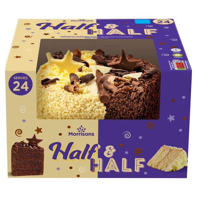 Morrisons Half And Half Celebration Cake Serves 24 - Morrisons Online ...
