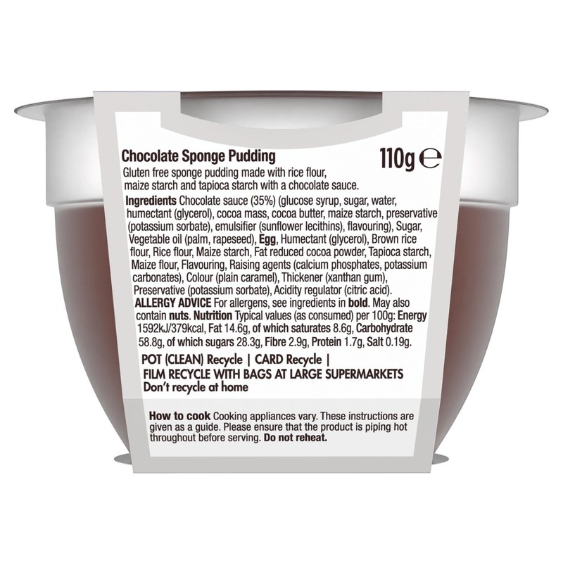Morrisons Free From Chocolate Sponge Pudding 110g - Morrisons Online ...