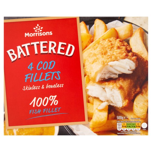 Morrisons 4 Battered Cod Fillets - Morrisons Online Groceries & Offers