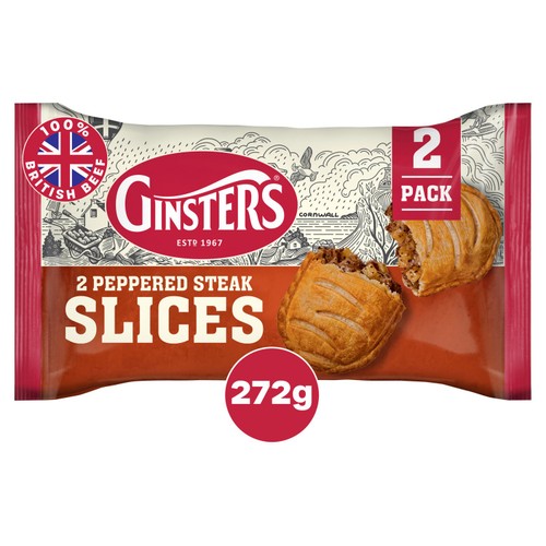 Ginsters 2 Peppered Steak Slice - Morrisons Online Groceries & Offers