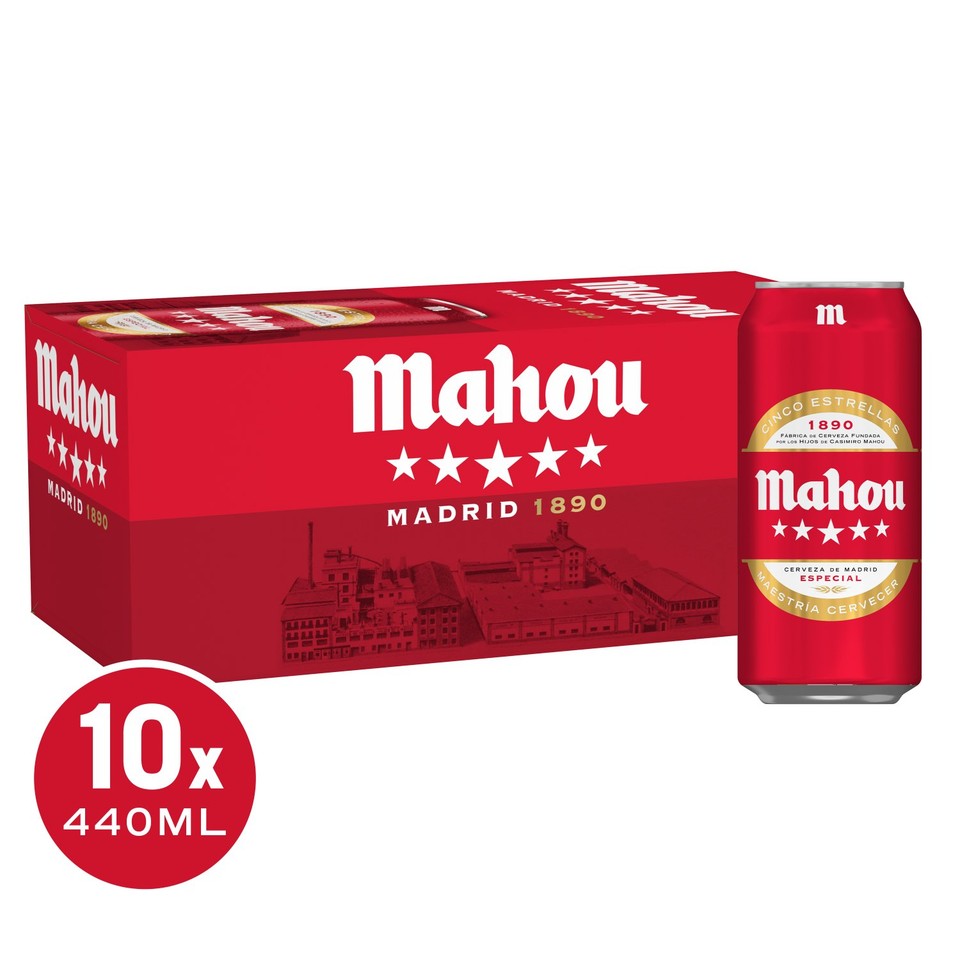 Mahou Lager Beer Cans 10 x 440ml - Morrisons Online Groceries & Offers