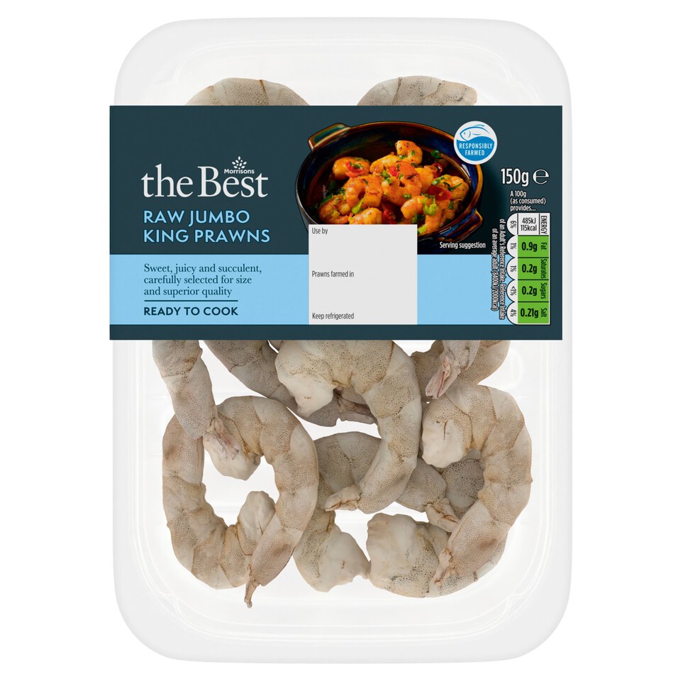 Morrisons The Best Raw Jumbo King Prawns - Morrisons Online Groceries ...