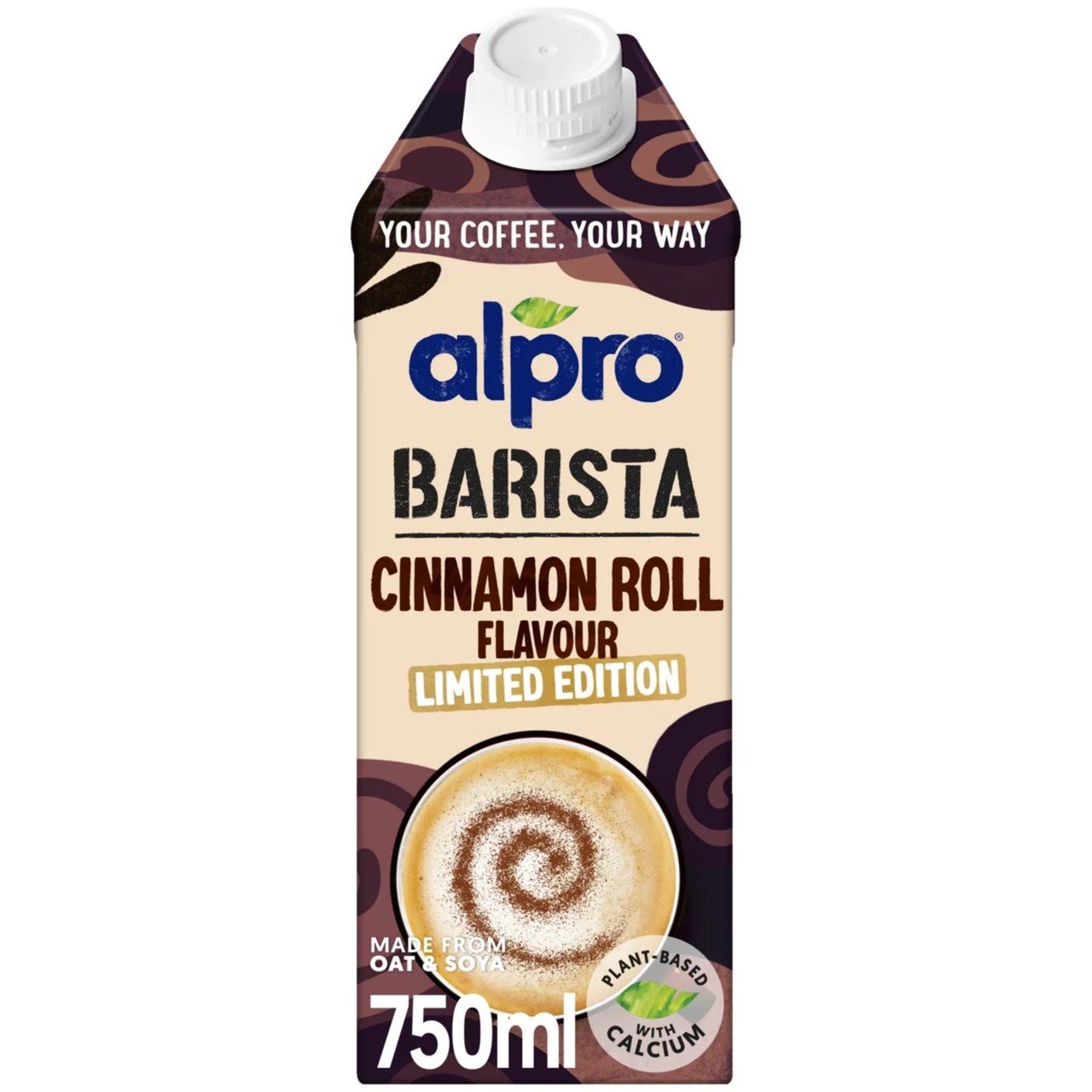 Alpro Barista Cinnamon Roll Chilled Dairy Free Drink 750ml - Morrisons ...